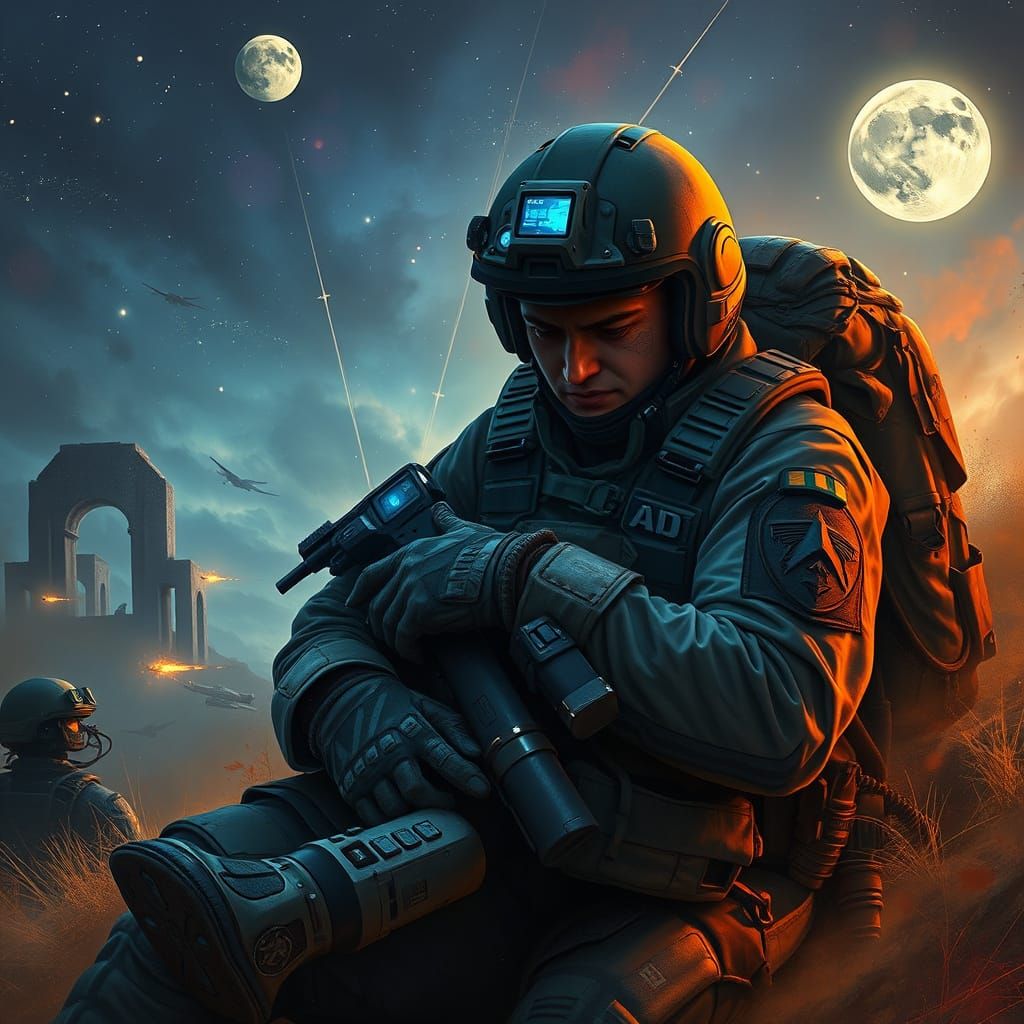 Blood and Starlight - Hyper-Realistic Alien Battlefield Scen...