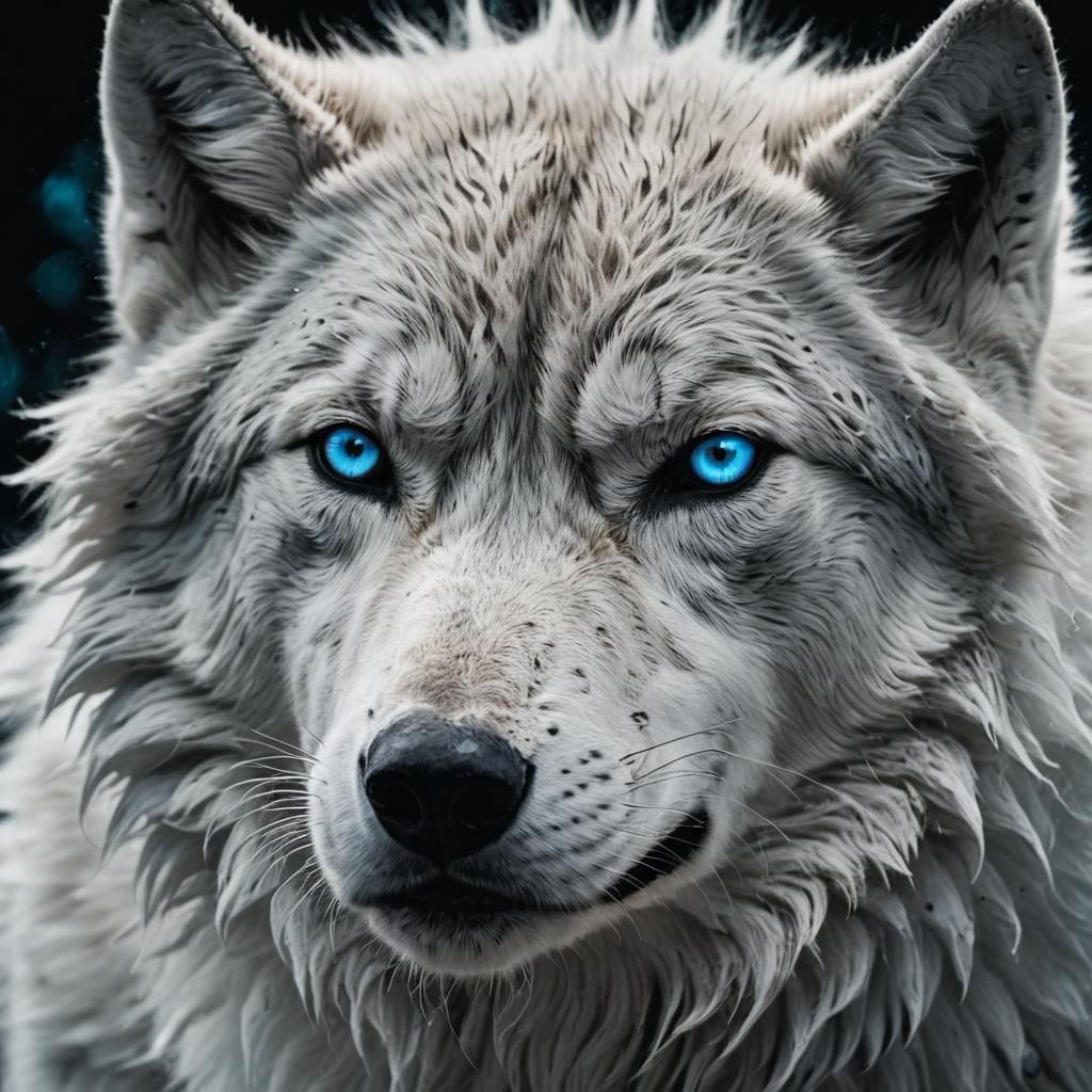 Wolf - Blue Eyes - AI Generated Artwork - NightCafe Creator