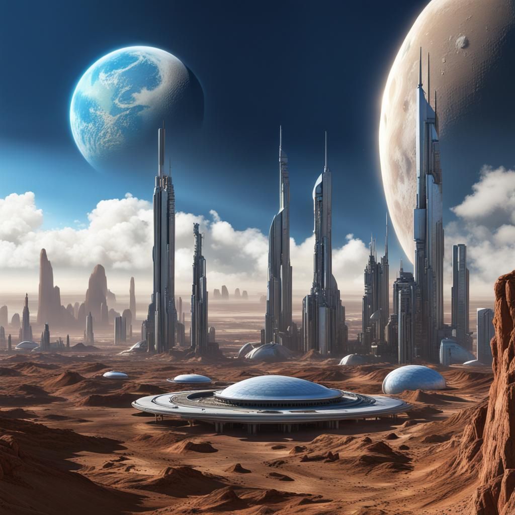 Mars in the Far Future - AI Generated Artwork - NightCafe Creator