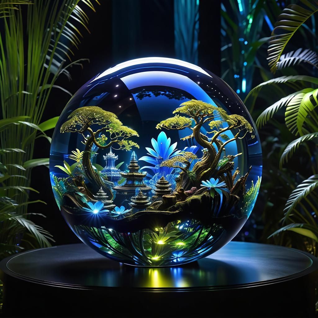 Pandora ( Avatar ) Glass Sphere - AI Generated Artwork - NightCafe Creator