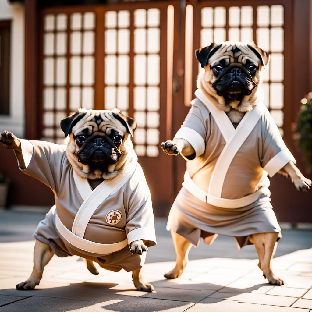 Pug Tai Chi - AI Generated Artwork - NightCafe Creator