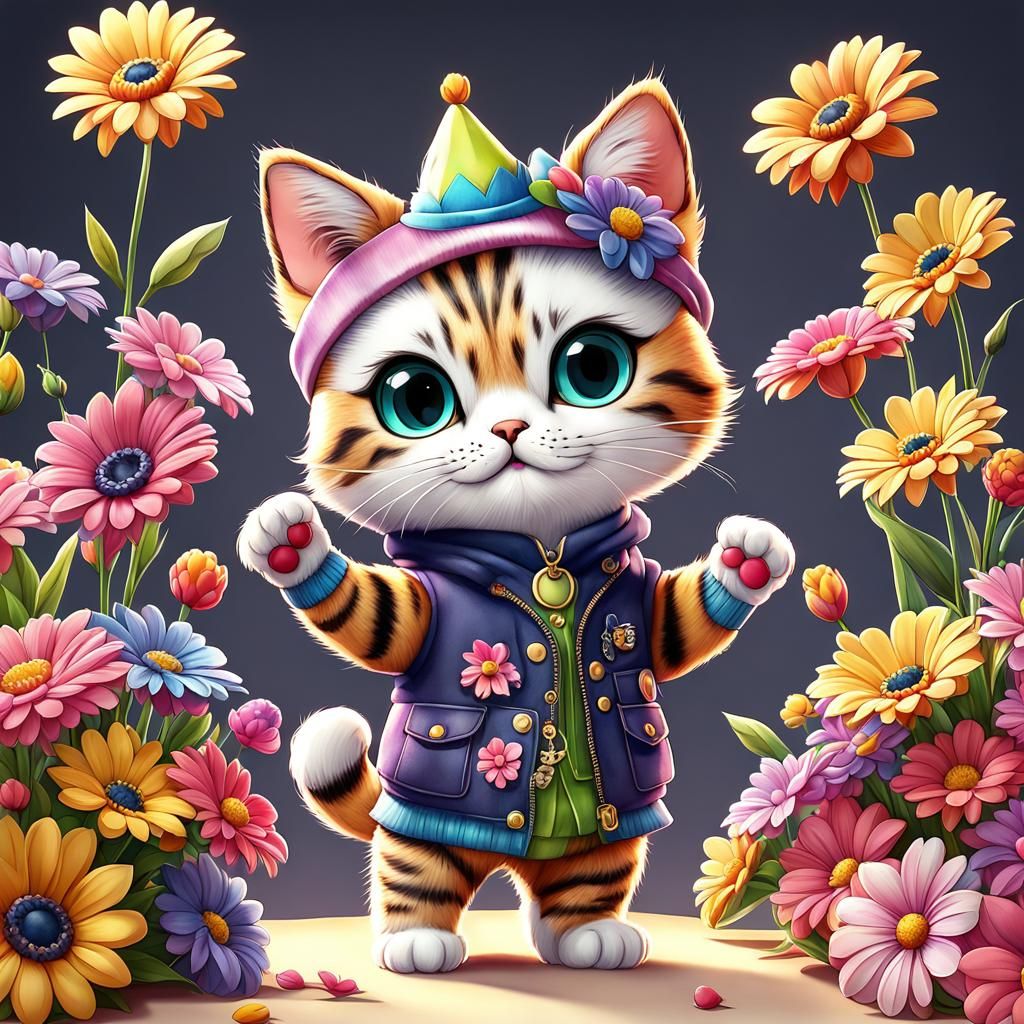 3D cute cat - chibi - AI Generated Artwork - NightCafe Creator
