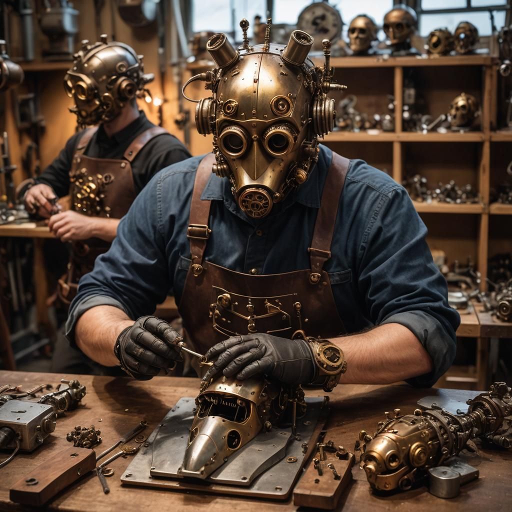 Steampunk workshop - AI Generated Artwork - NightCafe Creator