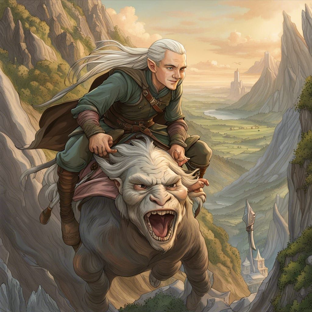 Legolas on a troll - AI Generated Artwork - NightCafe Creator