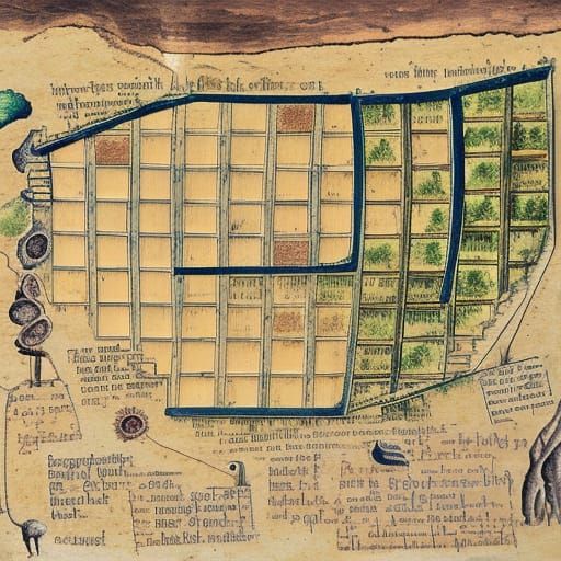 A diagram of Archeological dig site showing the grid and the different ...