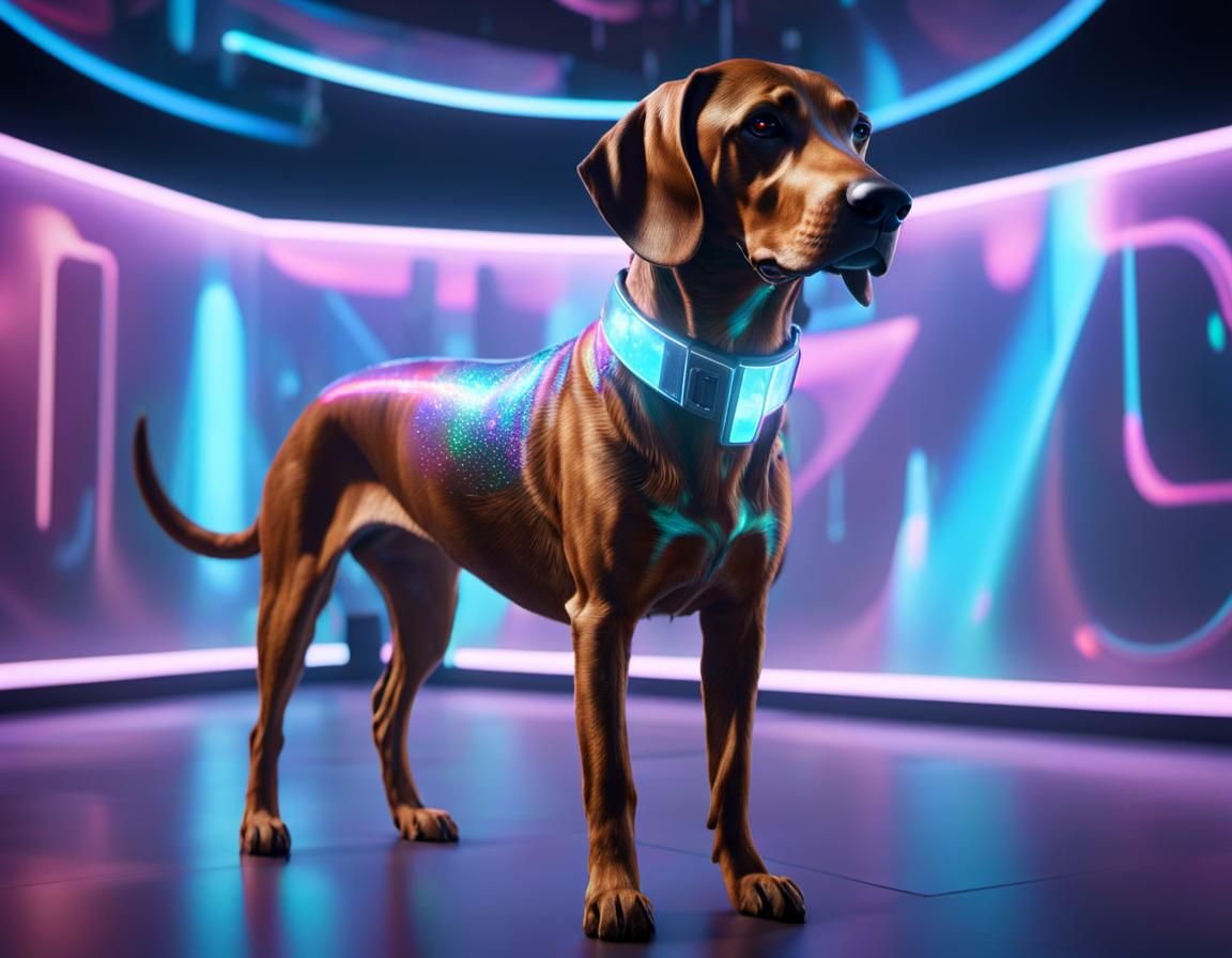 Holographic Hound III - AI Generated Artwork - NightCafe Creator