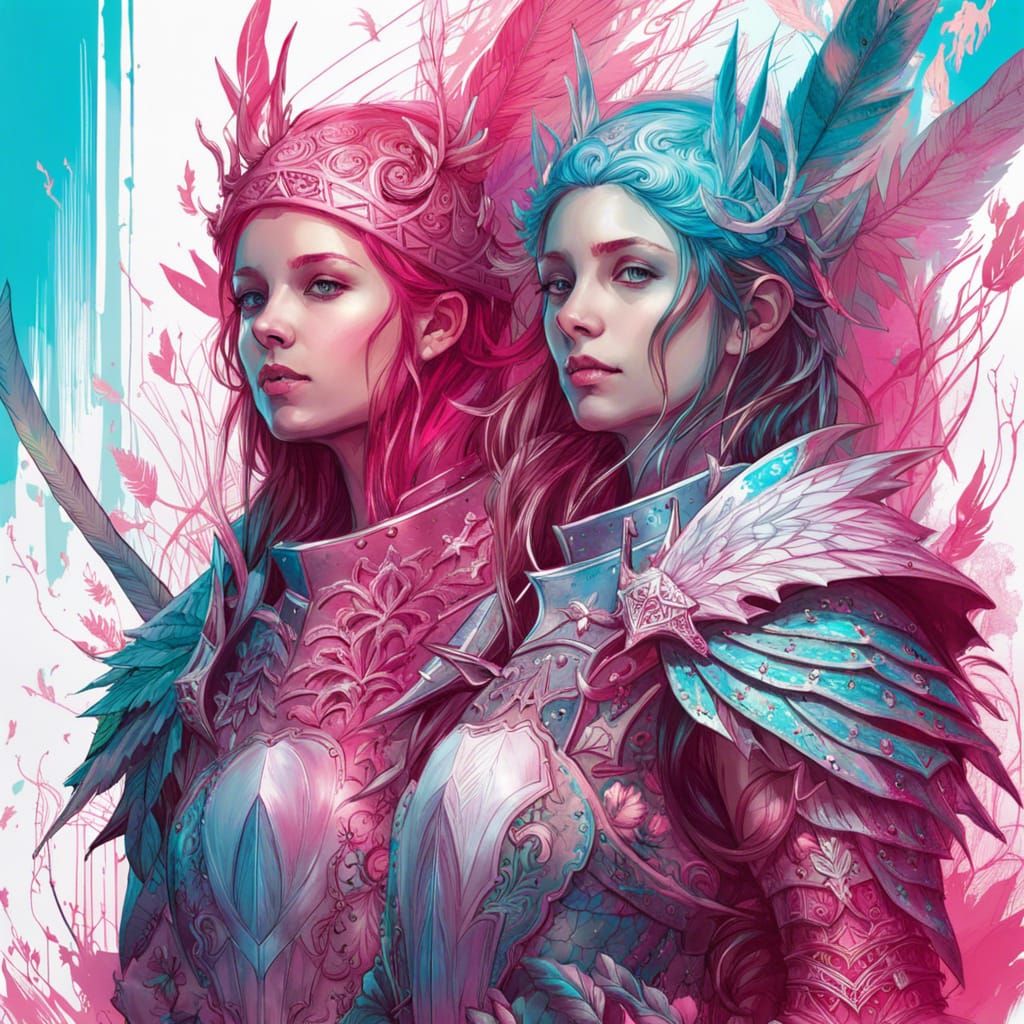 Sister Knights - AI Generated Artwork - NightCafe Creator