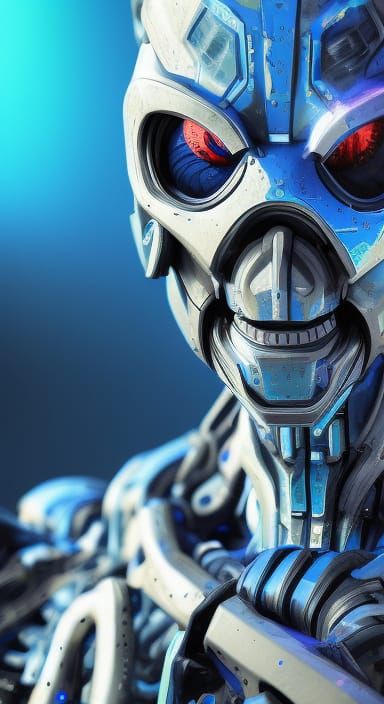 Blue cyborg - No.5 - AI Generated Artwork - NightCafe Creator