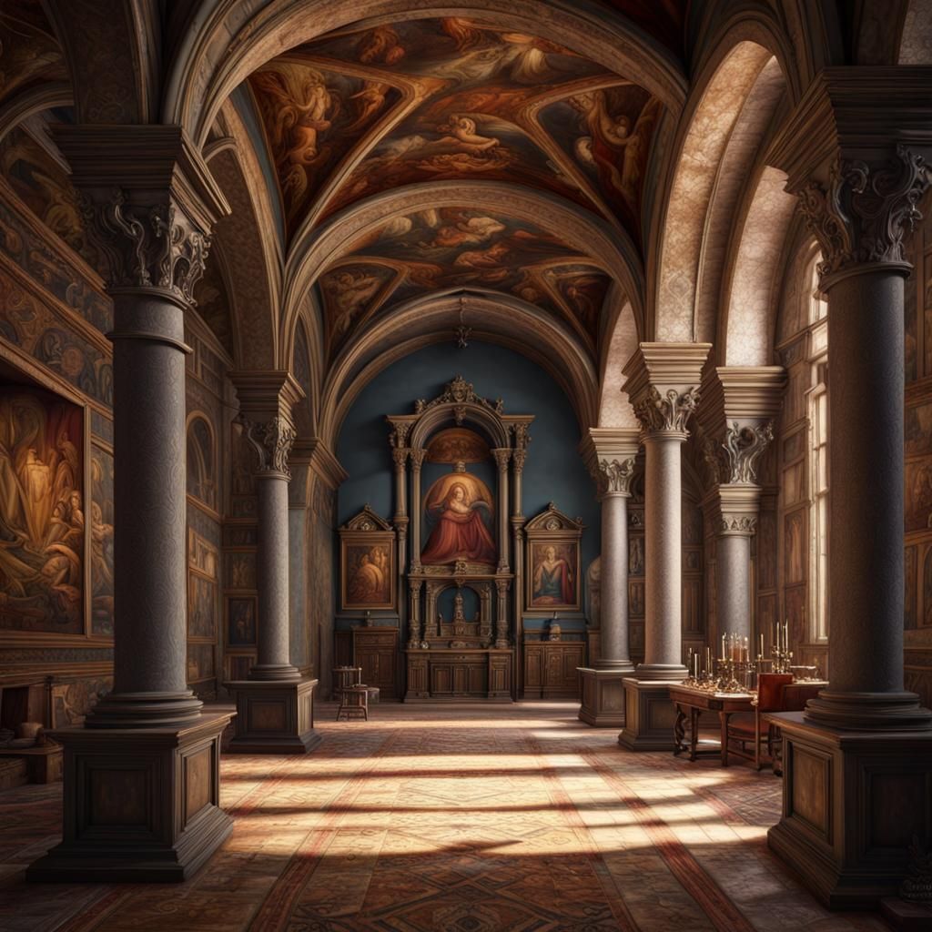 interior of sant antimo in the style of Renaissance - AI Generated ...