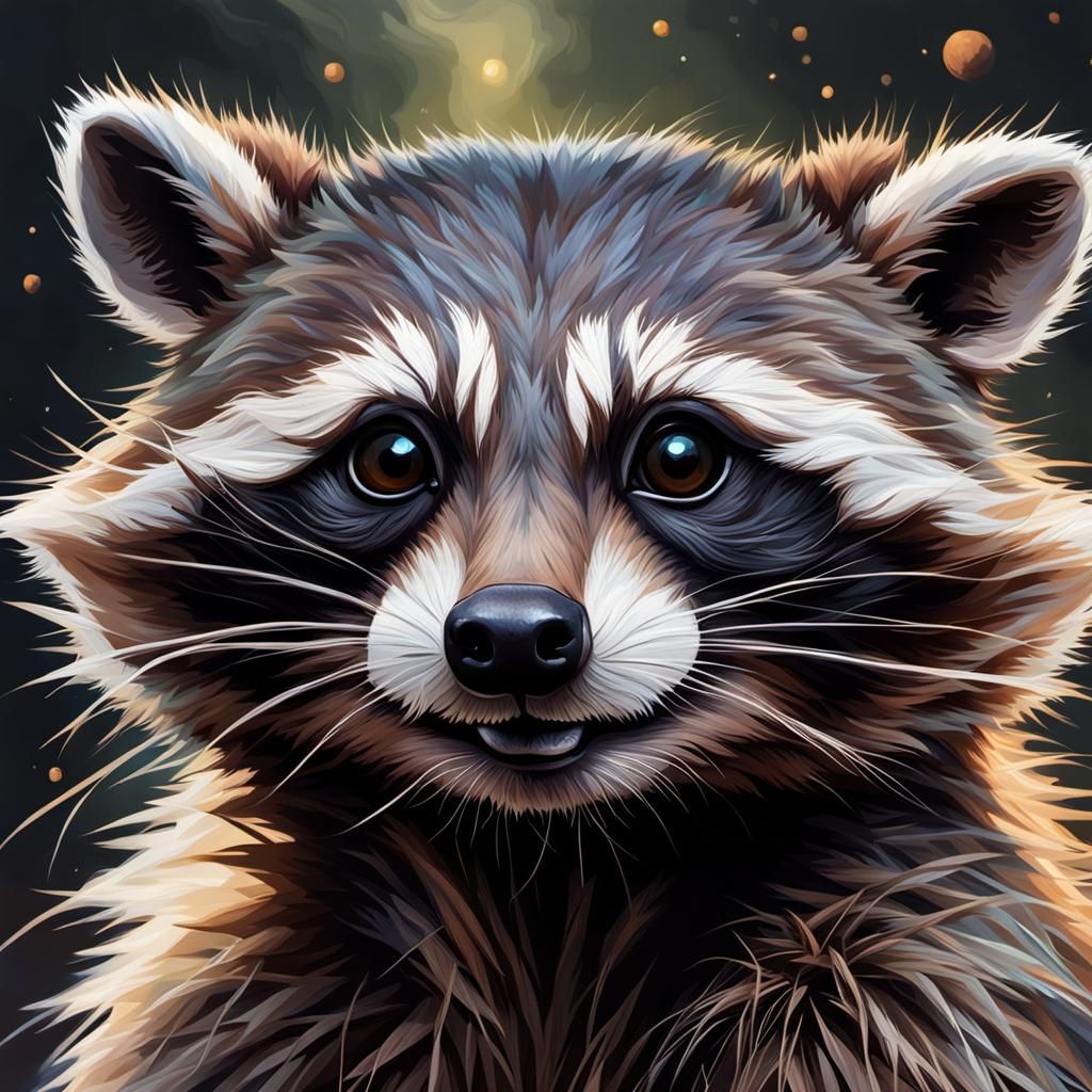 Fluffy Racoon - AI Generated Artwork - NightCafe Creator