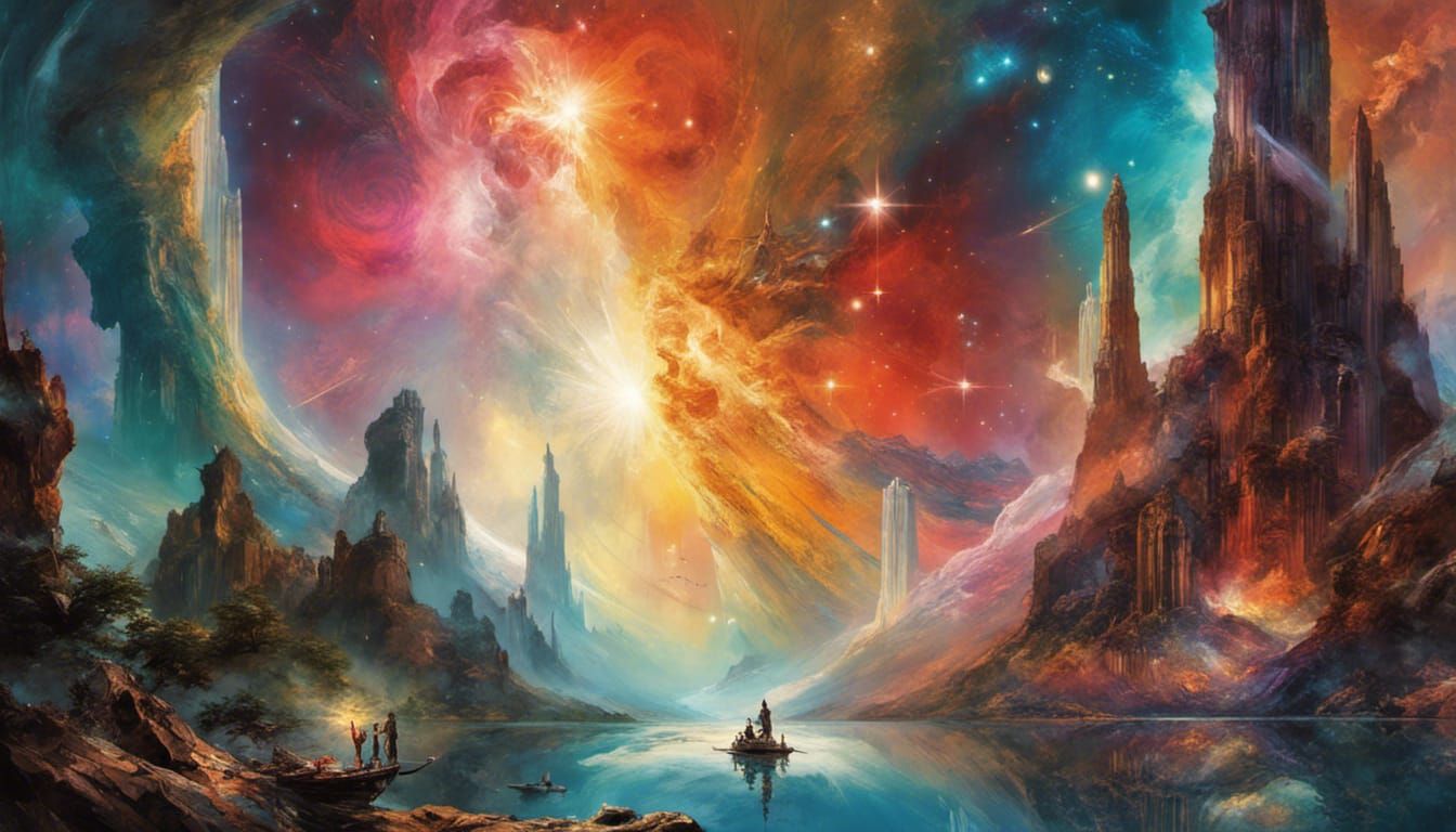 splash art in the style of Russ Mills, Android Jones, Josephine Wall ...