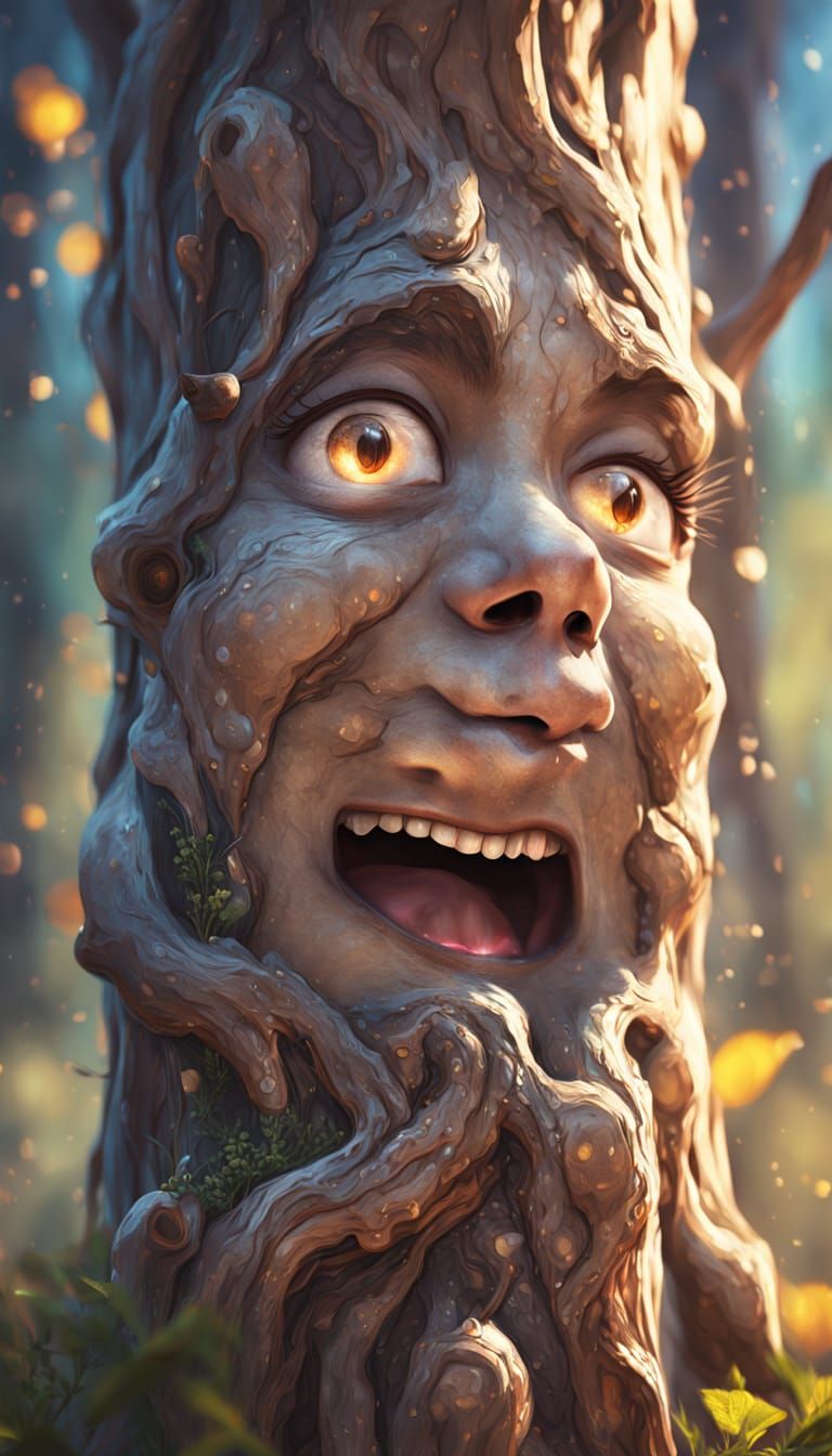 Things That Look Like Faces - Tree Trunk Reveals a Surprised...