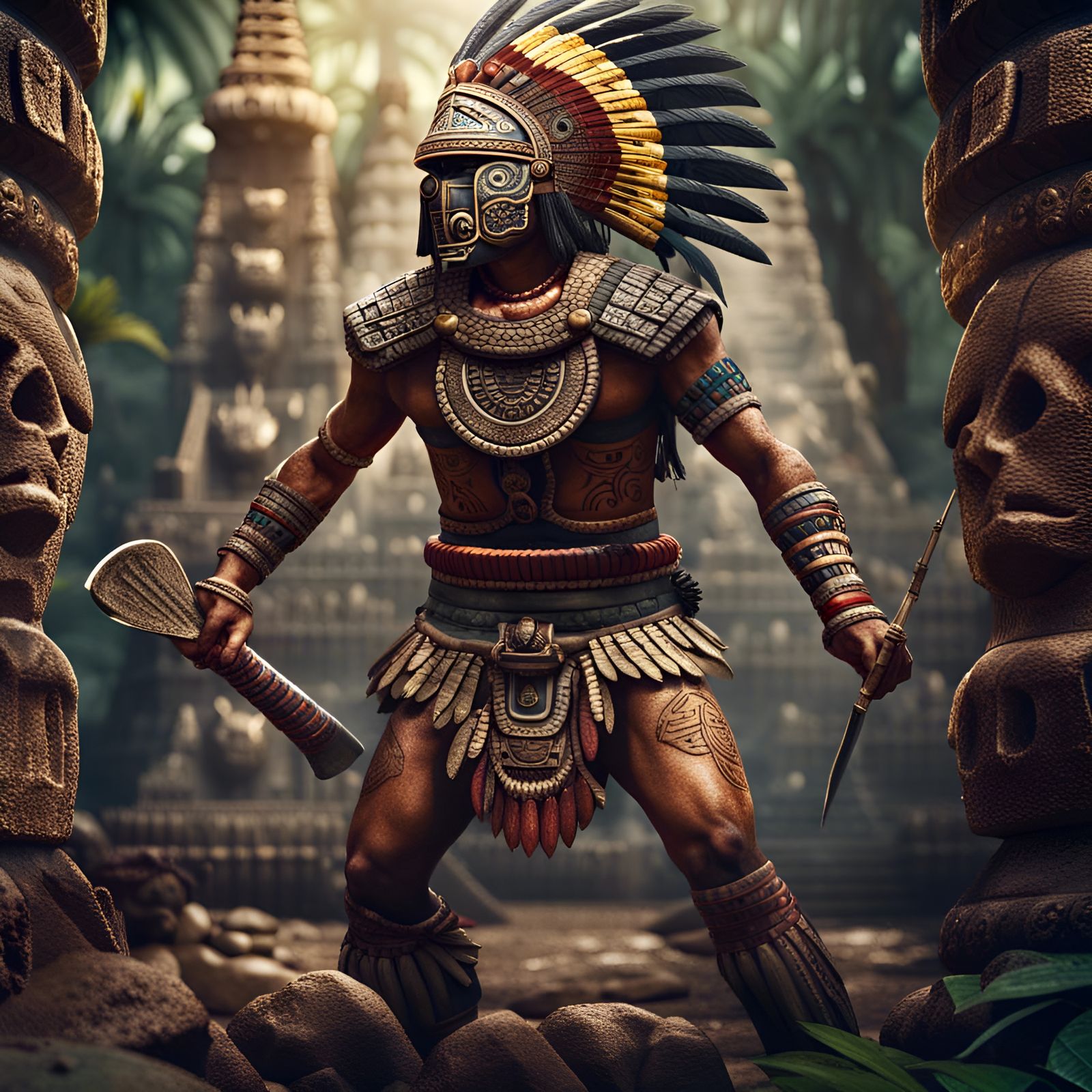 Aztec warrior - AI Generated Artwork - NightCafe Creator