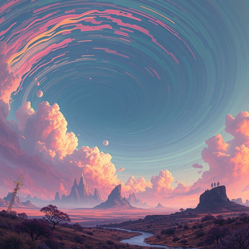 Aesthetic wallpaper, distorted sky - Surreal Dreamscapes in ...