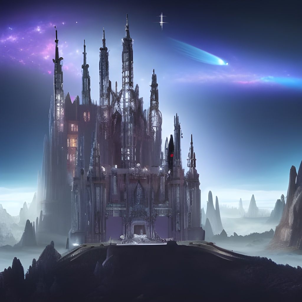 Amazing Futuristic castle, colossal futuristic gothic, multileveled ...