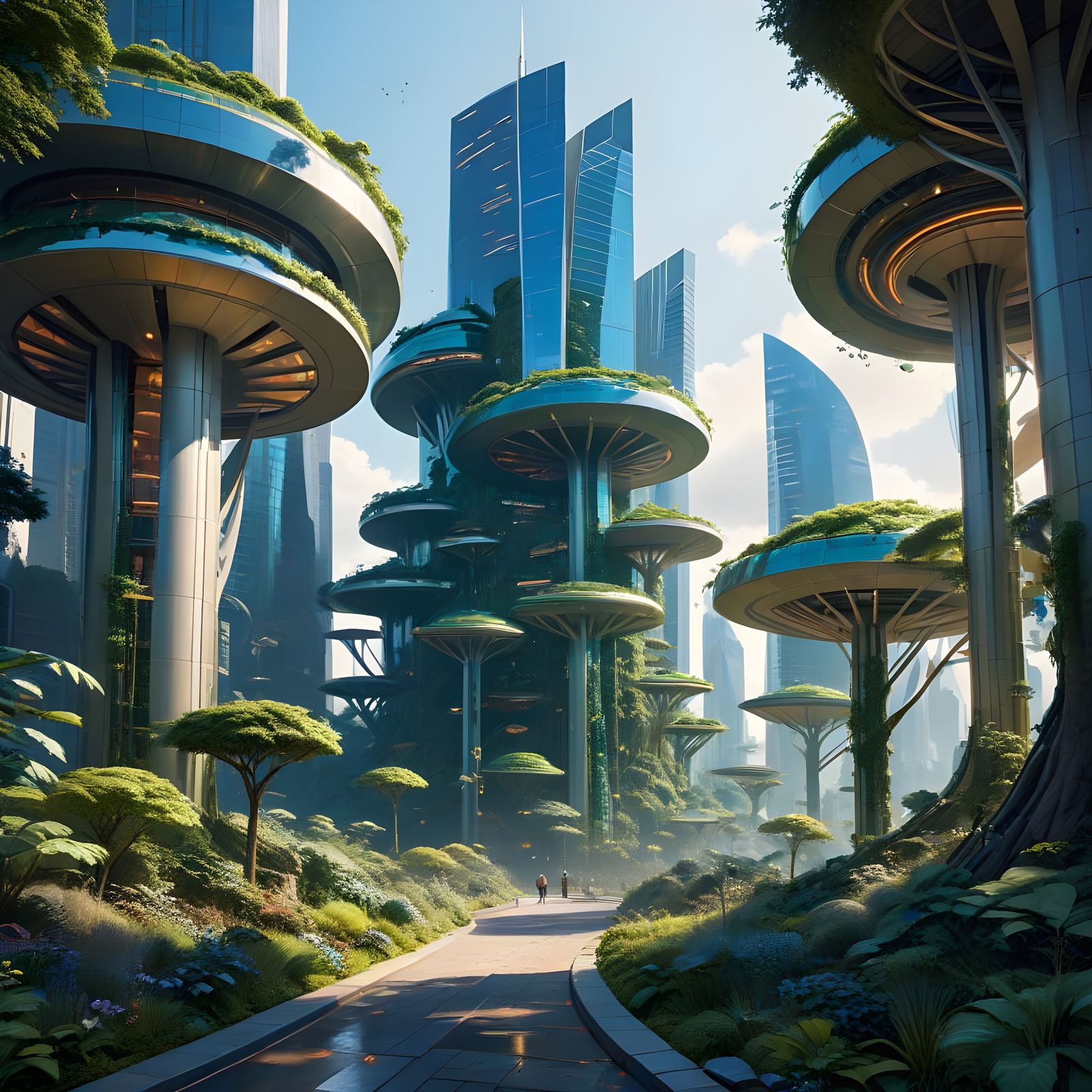 Utopia blending tech and nature - Utopia blending tech and n...