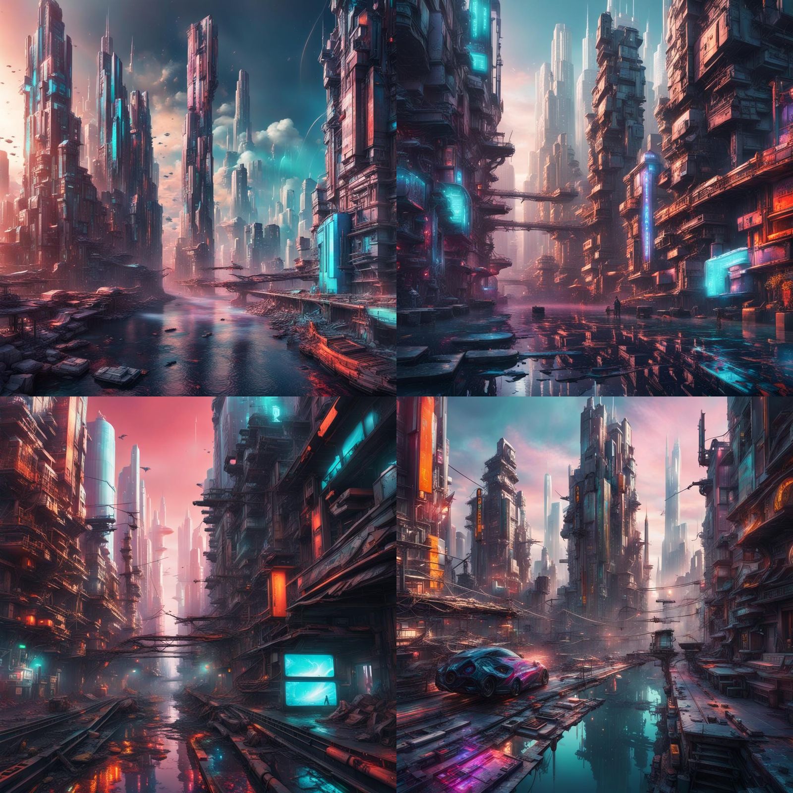 Futuristic space city - AI Generated Artwork - NightCafe Creator