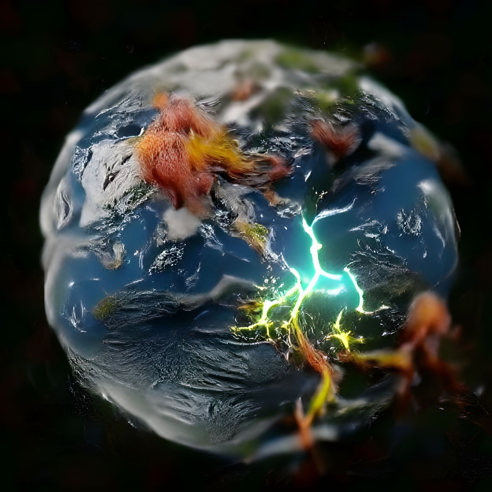 An Electrical Explosion of Earth - AI Generated Artwork - NightCafe Creator