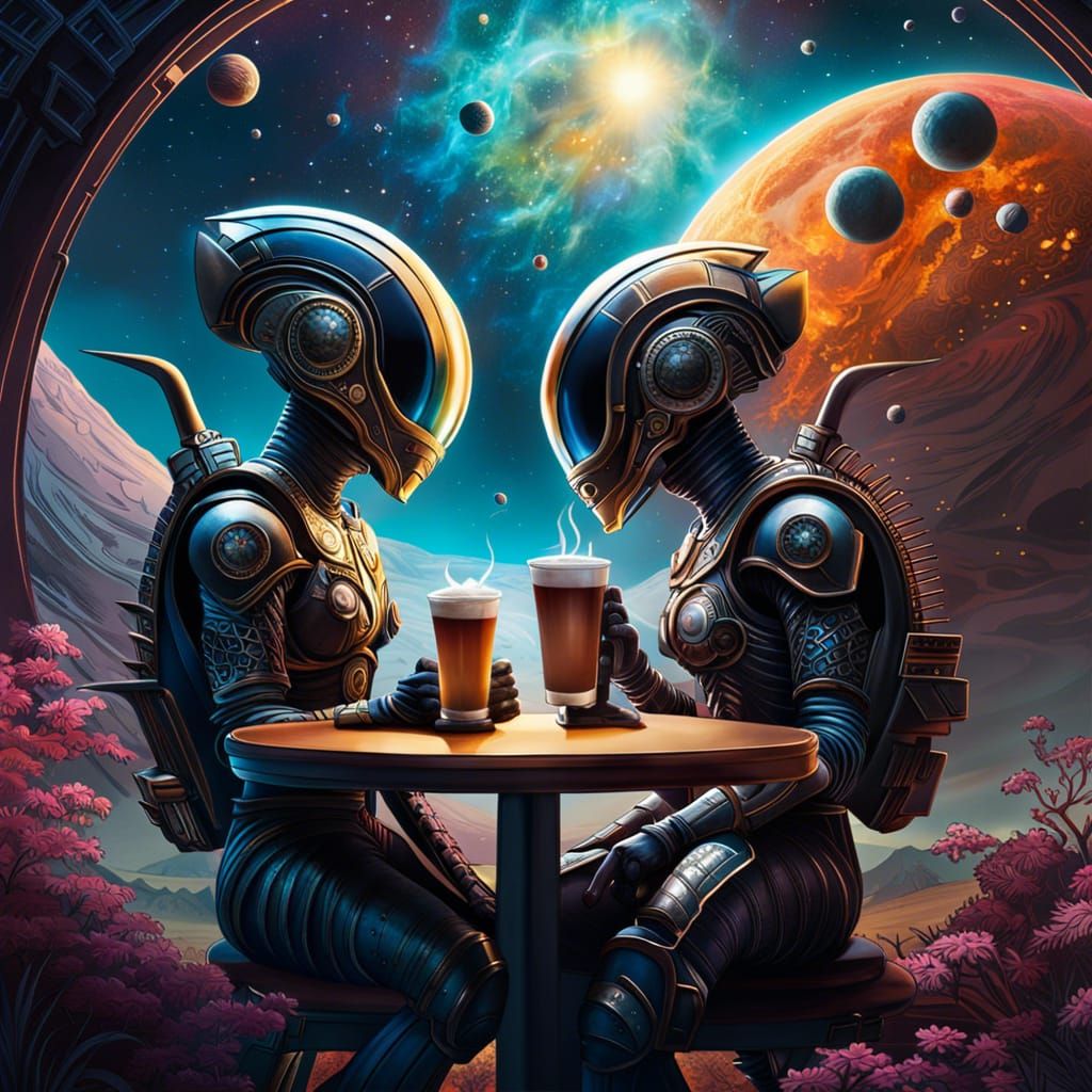 Alien Coffee Shop - AI Generated Artwork - NightCafe Creator