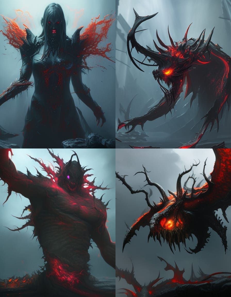 dark lord, ruler of the dark, demons, hellfire, vivid colors, lava, 8k ...