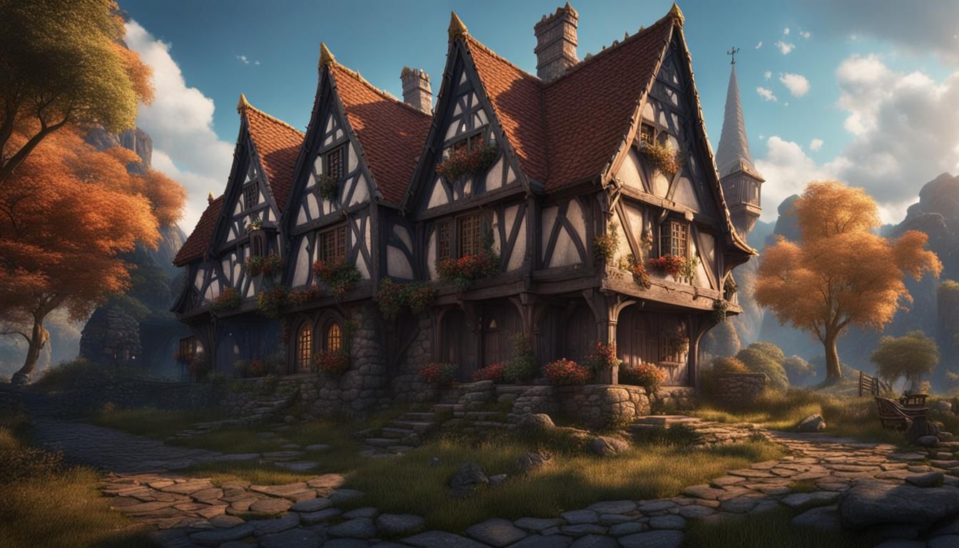 a beautiful medieval house - AI Generated Artwork - NightCafe Creator