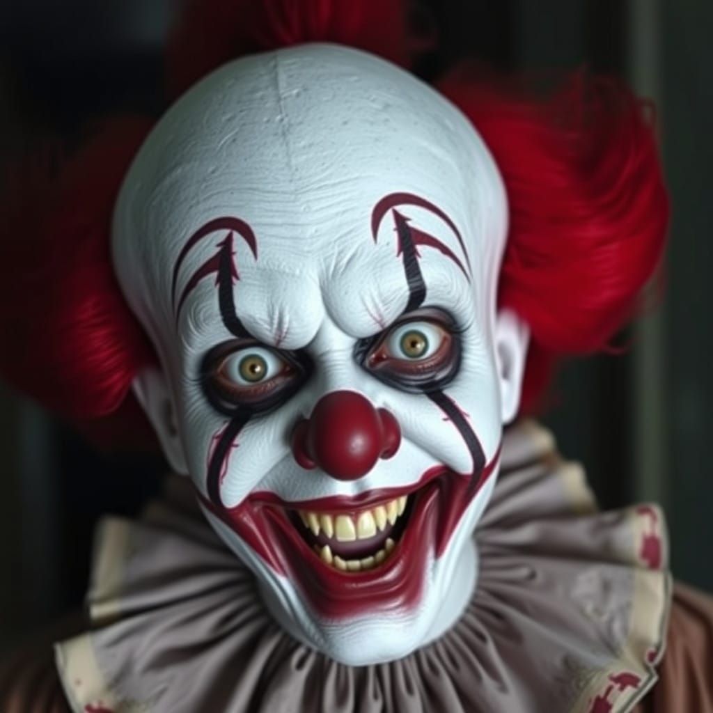 Bleeding eyes, scared face clown - Terrifying Clown with Blo...