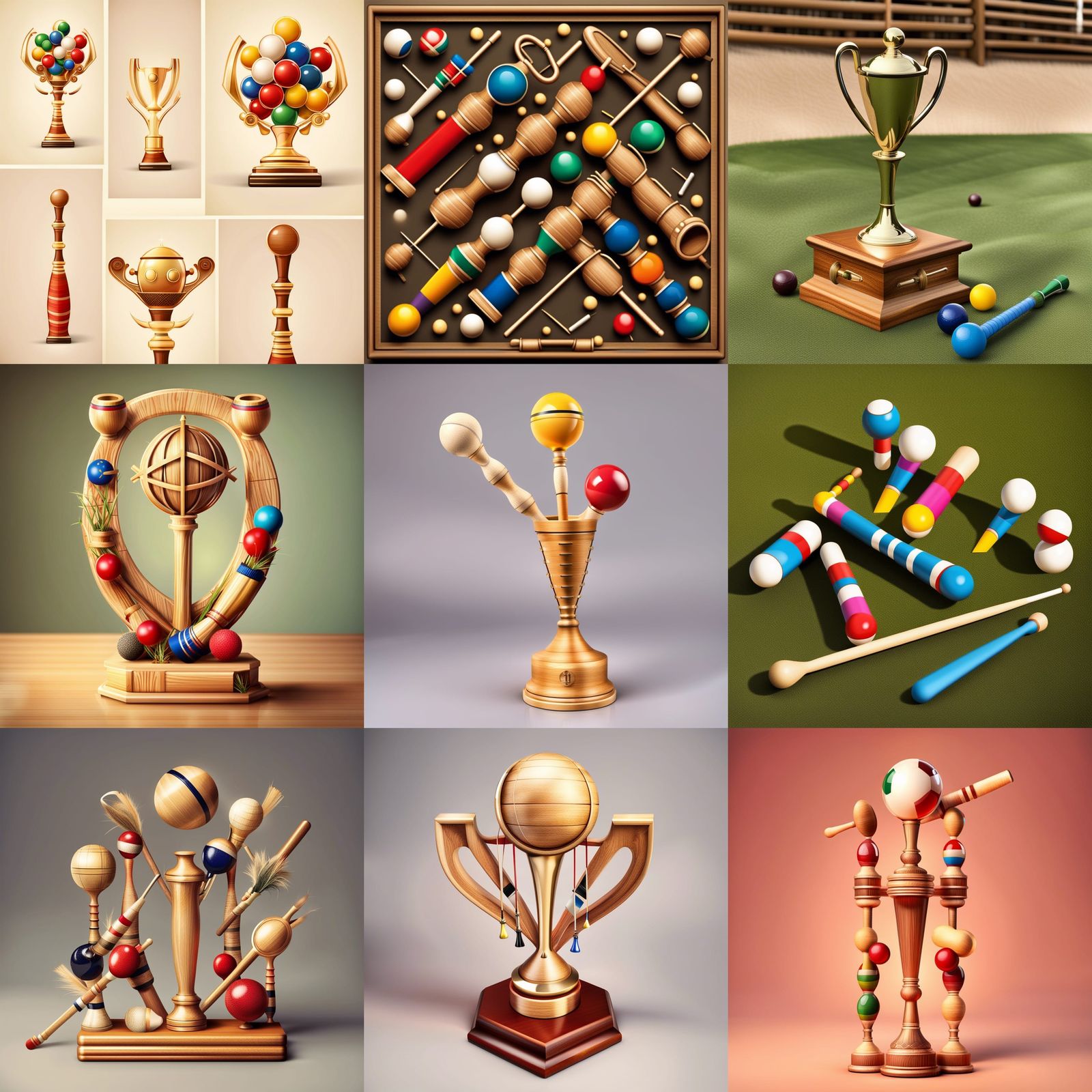 trophy made of croquet game elements - AI Generated Artwork - NightCafe ...