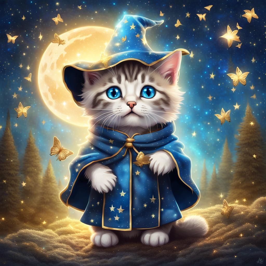 The wizard kitten - AI Generated Artwork - NightCafe Creator