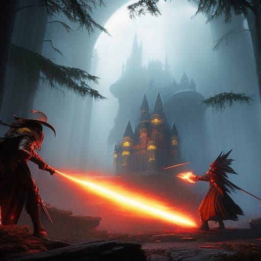 Wizard battle - AI Generated Artwork - NightCafe Creator