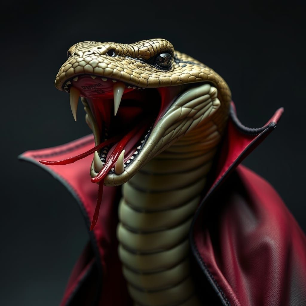 Vampire Snake with Fangs AI Generated Image - AI Art