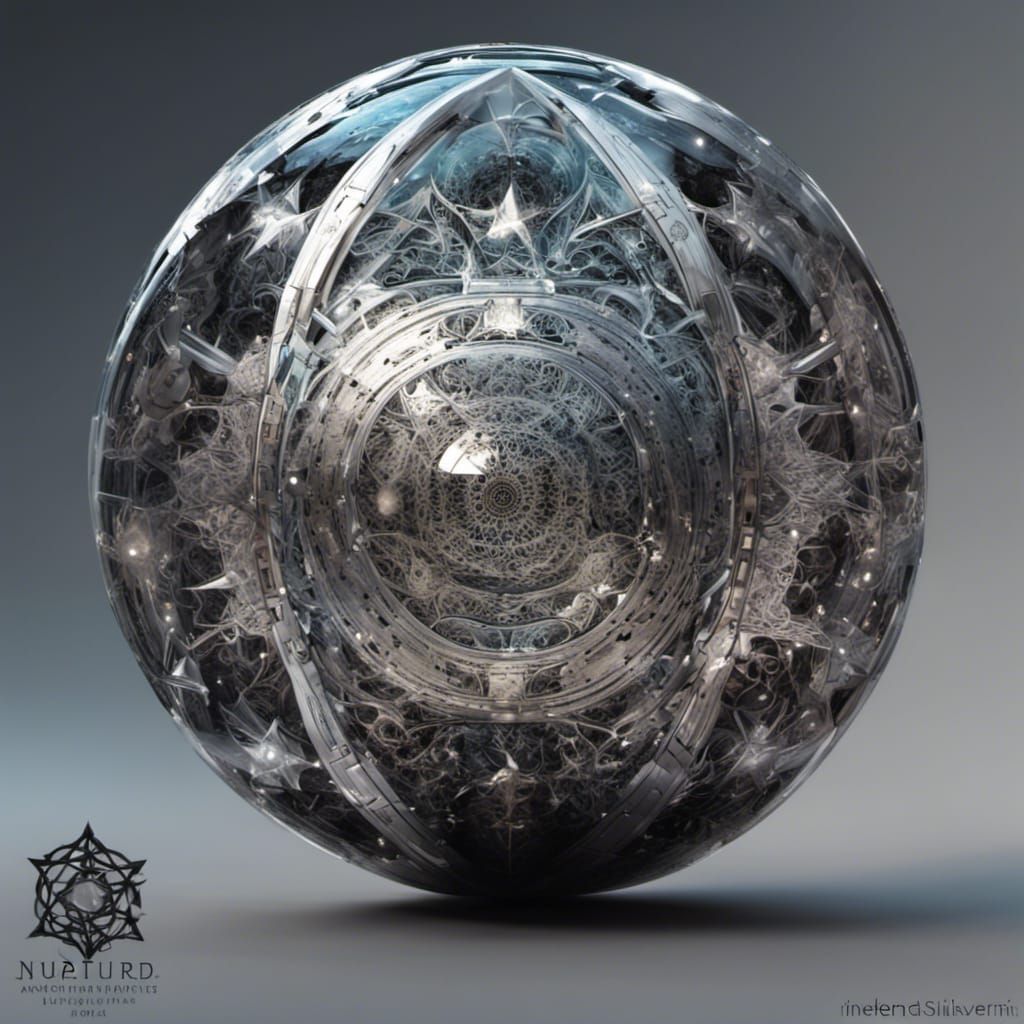 3D floating transparent antigrav deathstar mandala sphere by artist "mechanical fractal" by ...