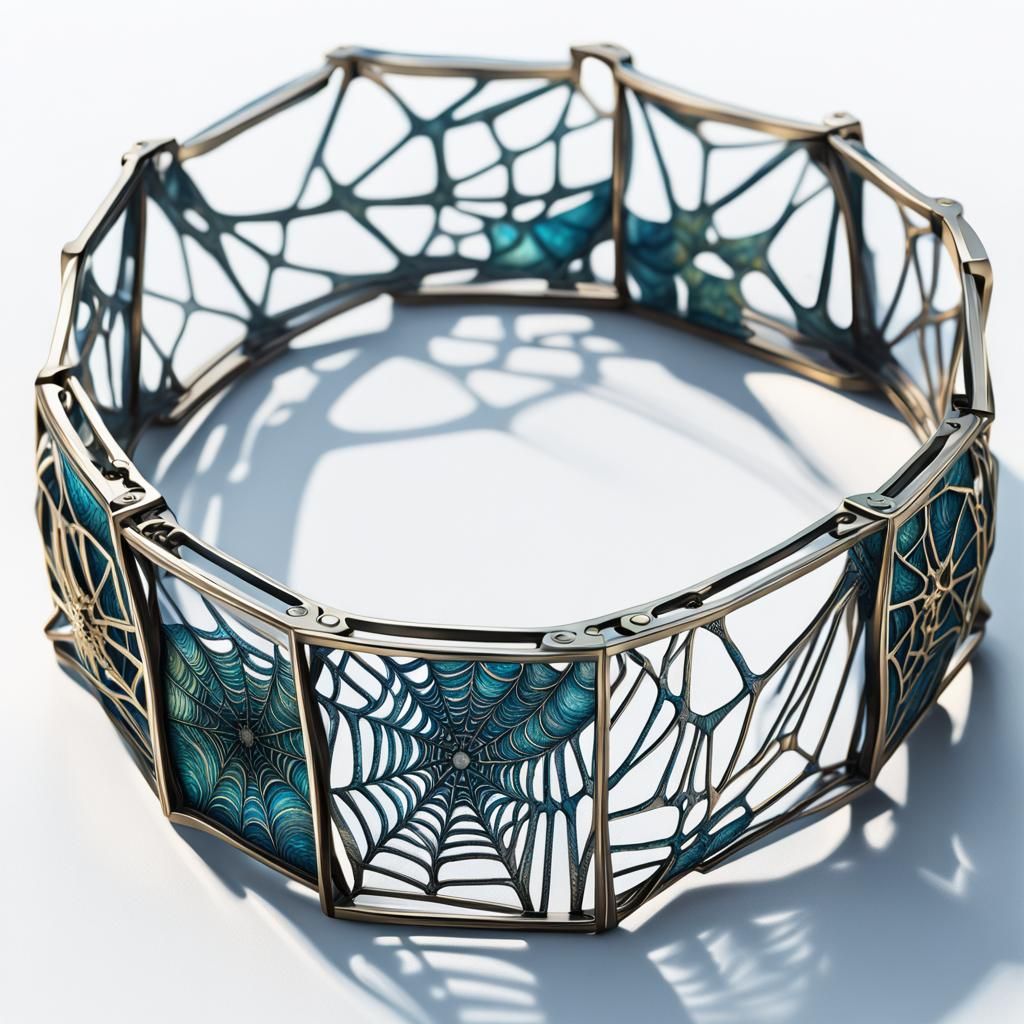 fashion design van gogh metal spider web bracelet, - AI Generated ...