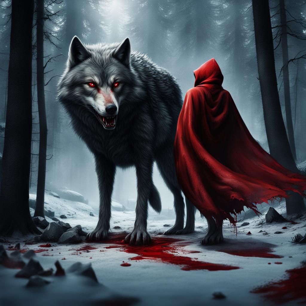 The Big Bad Wolf and the ghost of Red Riding Hood - AI Generated ...