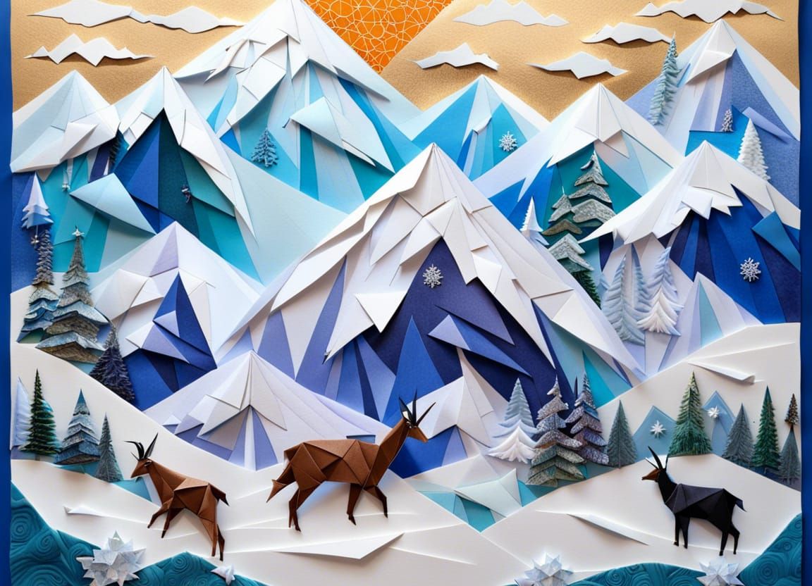 Mountain Goats in the Himalayas - AI Generated Artwork - NightCafe Creator