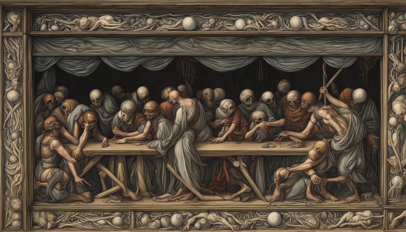 Cyclops is a witch flying in the darkness through a window. Bloody ...