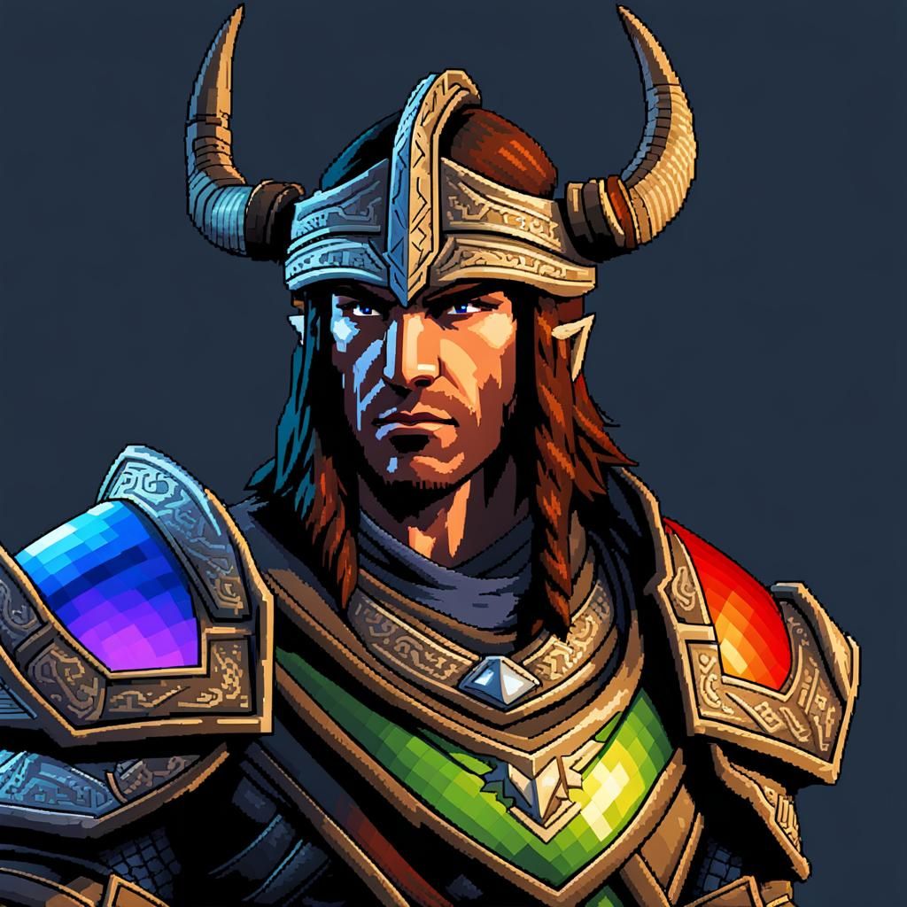 pixel art 16 bit SNES game Skyrim the player character - AI Generated ...