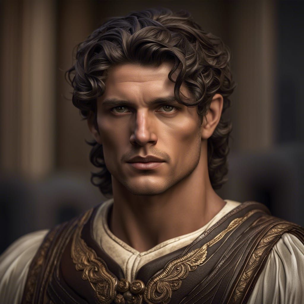 Roman man, Roman hairstyle, handsome, late 20s, intelligent ...