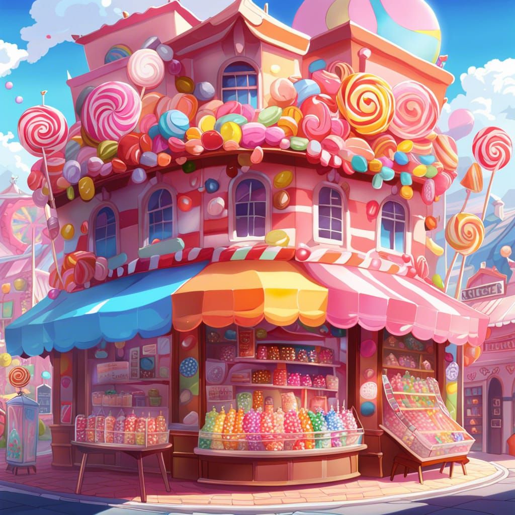 Crazy Candy Shop - AI Generated Artwork - NightCafe Creator