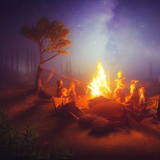 Campfire - AI Generated Artwork - NightCafe Creator