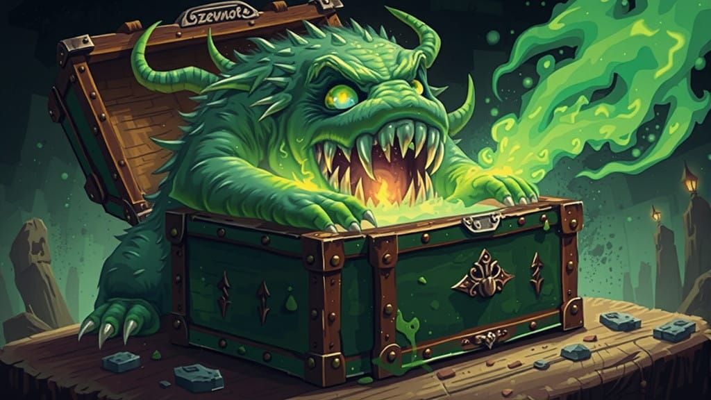 Cryptic Horror Creature in Darkened Dungeon - AI Art