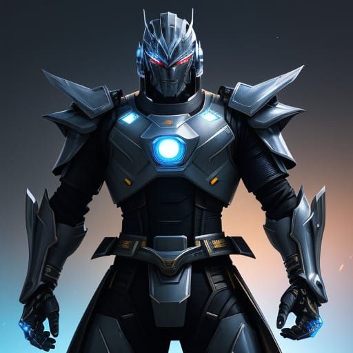 Future Samurai Guardian Rides Cybermoto, Defender ... - AI Art