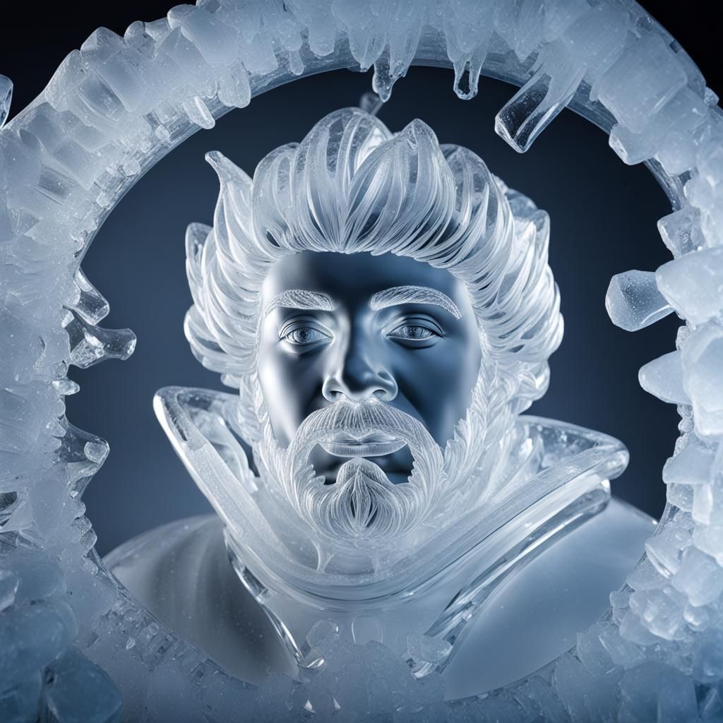 translucent Ice sculpture. Ice Statue. Carved Ice. Ice Sculpture of ...