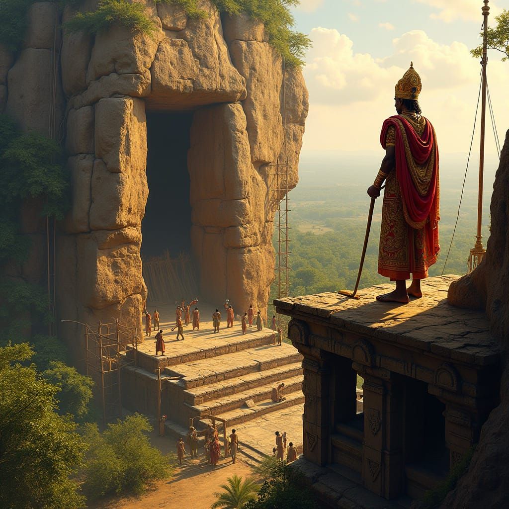Sri Lankan King Kashyapa I Oversees Sigiriya Rock ... - AI Art