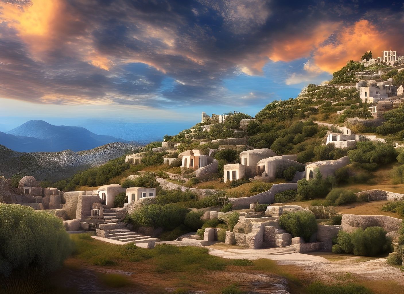 Ancient villages of the world {Greece} - AI Generated Artwork ...