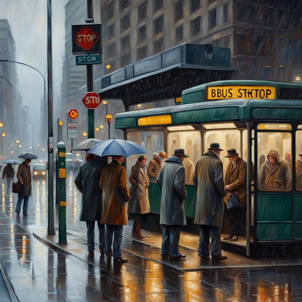 Bus Stop 1c - AI Generated Artwork - NightCafe Creator