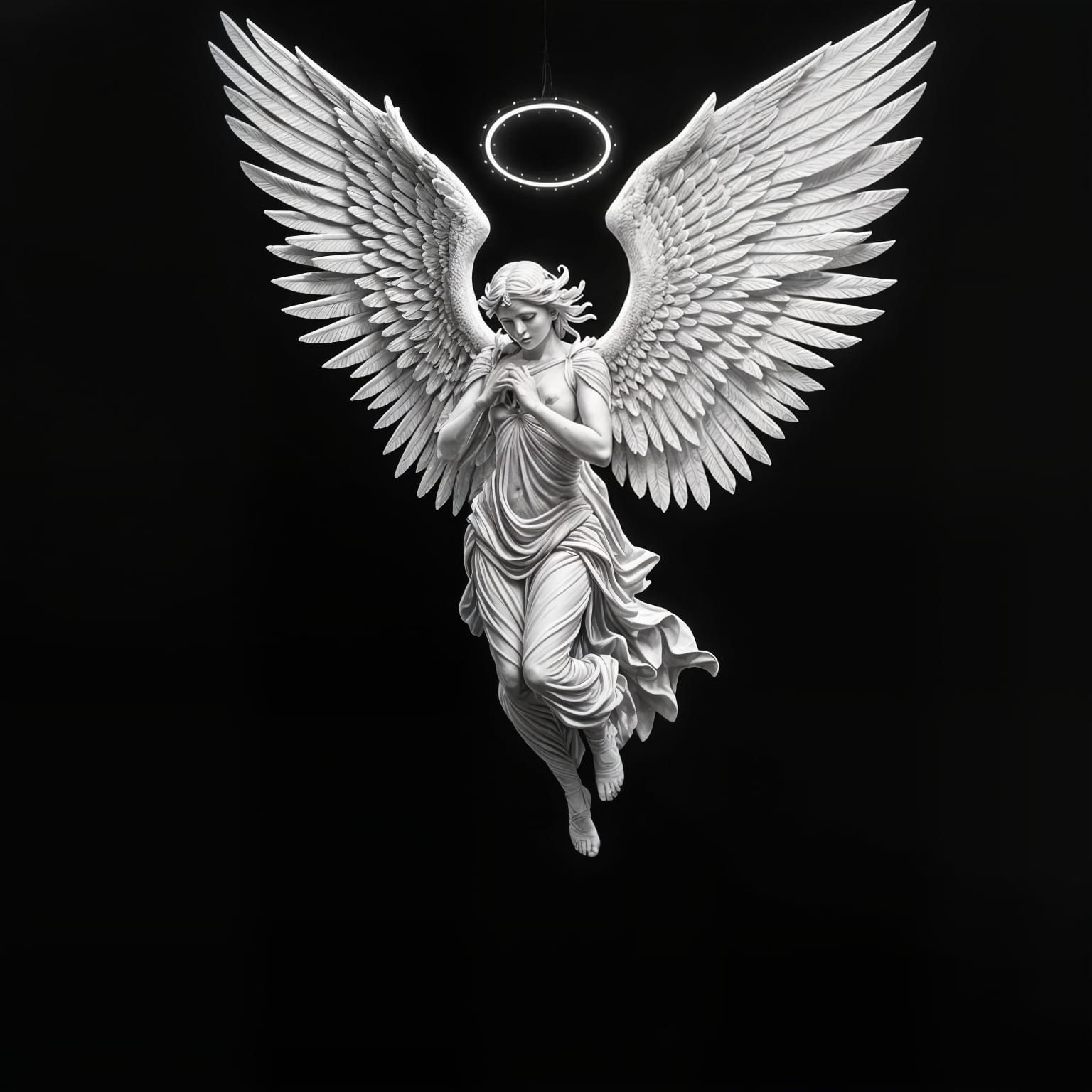 Biblically Accurate Angel of Victory in Monochrome... - AI Art