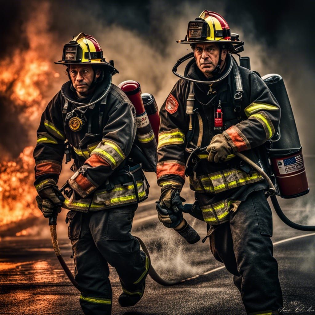 Firefighters - Hyperrealistic Firefighters in a Cinematic Sc...