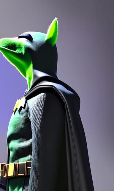 Kermit the Frog as Batman - AI Generated Artwork - NightCafe Creator