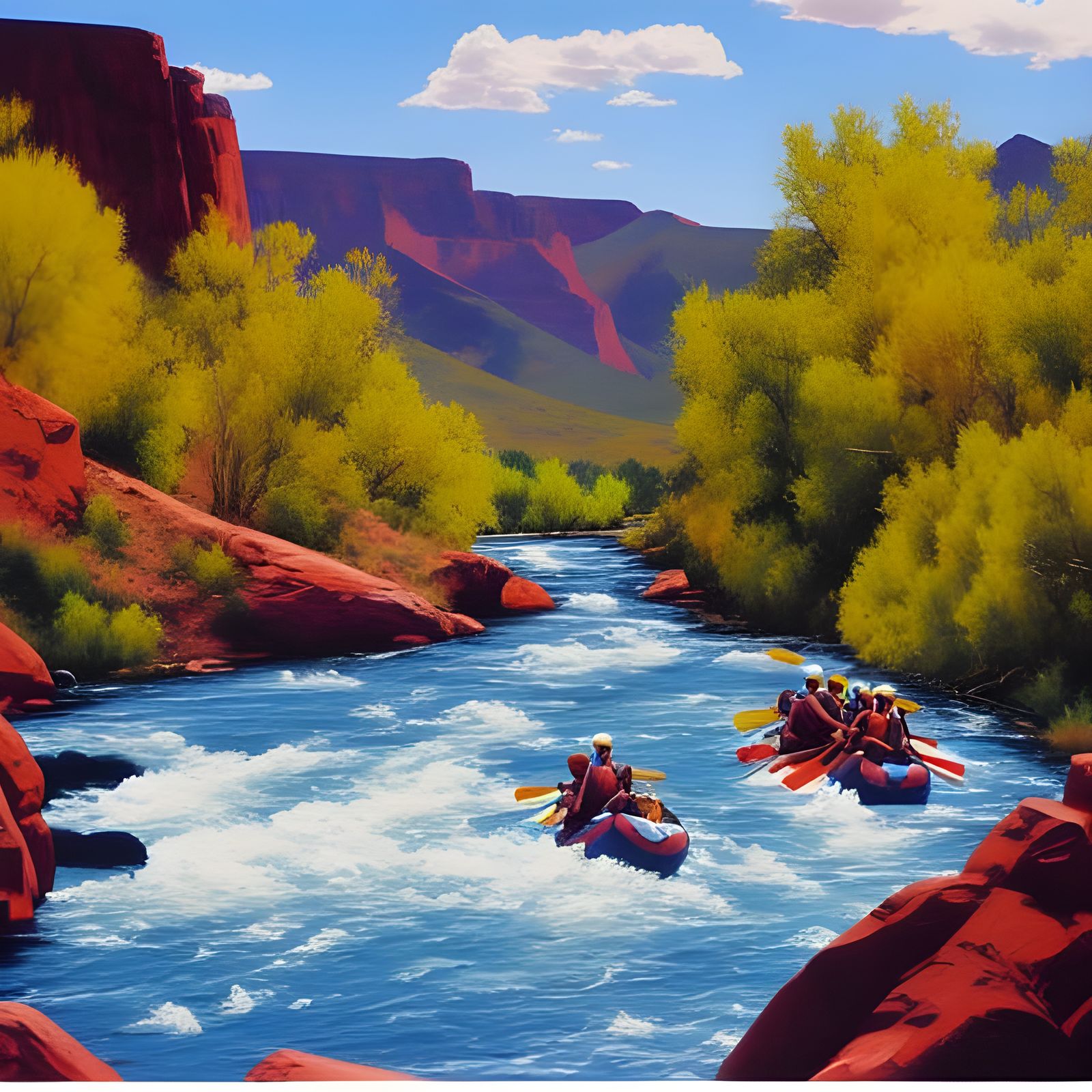 Whitewater Rafting - AI Generated Artwork - NightCafe Creator