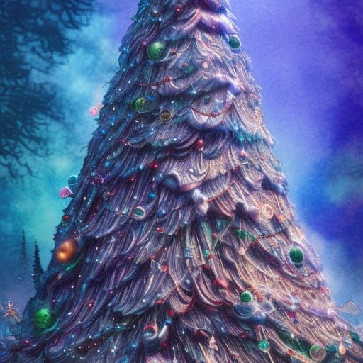 Magic christmas tree - AI Generated Artwork - NightCafe Creator